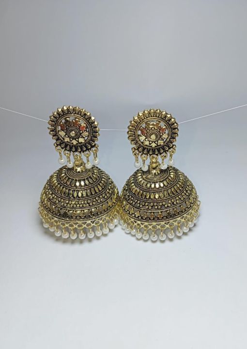 Jimiki|Hanging jimiki with white pearls|Zuha fashion | Daraz.lk