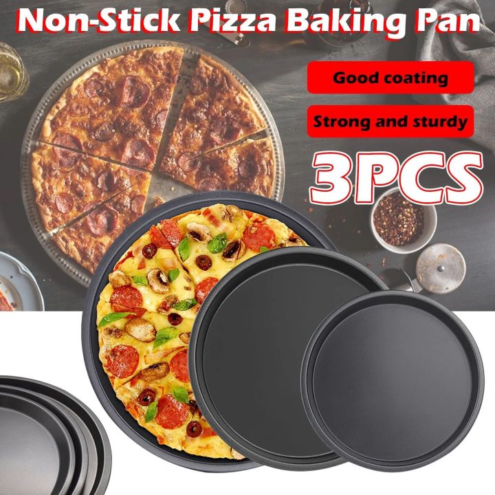 3 in 1 Bakken Swiss Pizza Tray Set 3-Piece – Gray Coating, Non-Stick ...