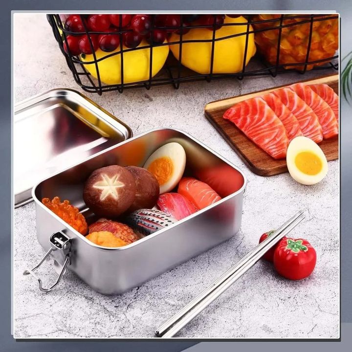 Stainless Steel Bento Box Metal Lunch Box Food Storage Containers with ...