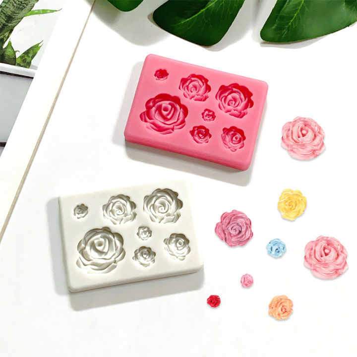 DIY Rose Pastry baking tools Multiple rose flower shapes Chocolate ...