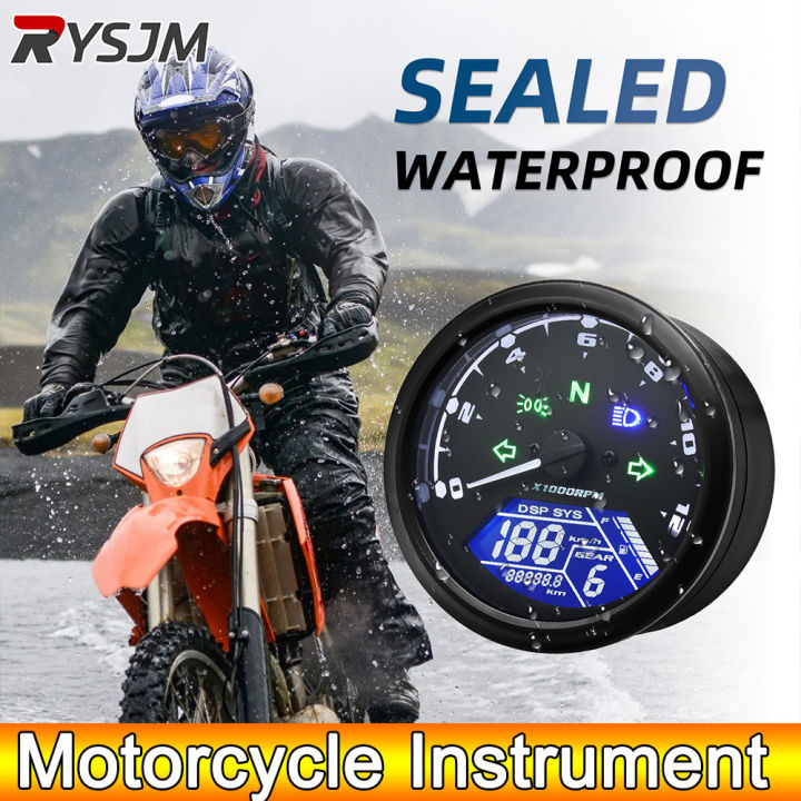 AD Motorcycle 12000 RPM Meter LCD Speedometer Odometer Tachometer 1-4 ...