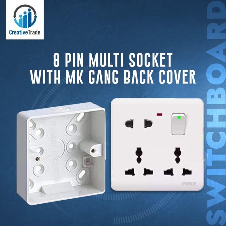 Electric 8-Pin Multi-Gang Socket with MK Box | Daraz.com.bd