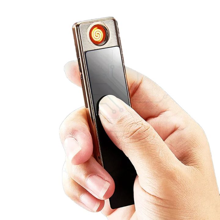 Electric Lighter,Ultra Thin USB Charging Windproof Metal Lighter ...