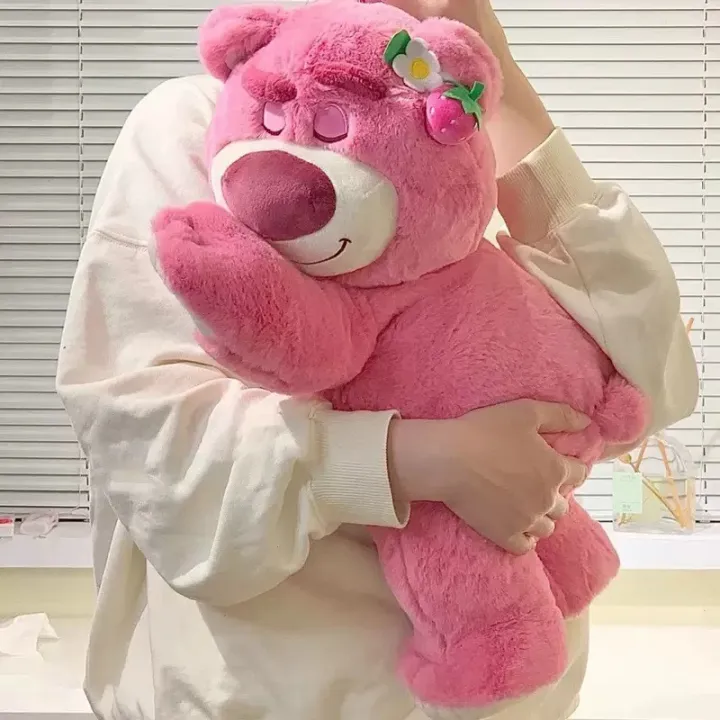 MINISO Toy Story Lotso Cute Bear Strawberry Sofa Plush Pillow Stuffed ...