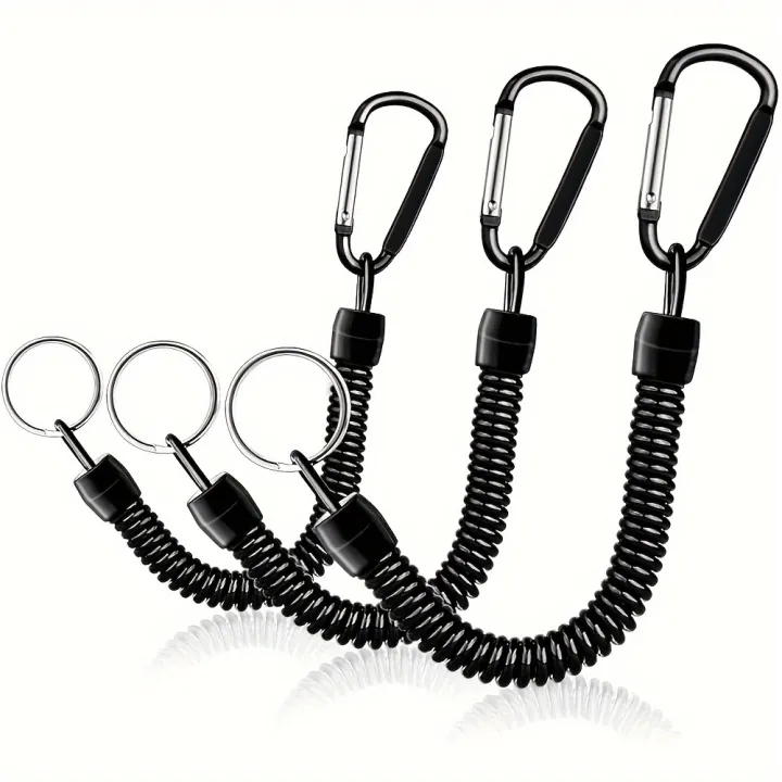 Spring Coil Keychains,Retractable Wrist Strap Safety Rope,8.46" To 47 ...