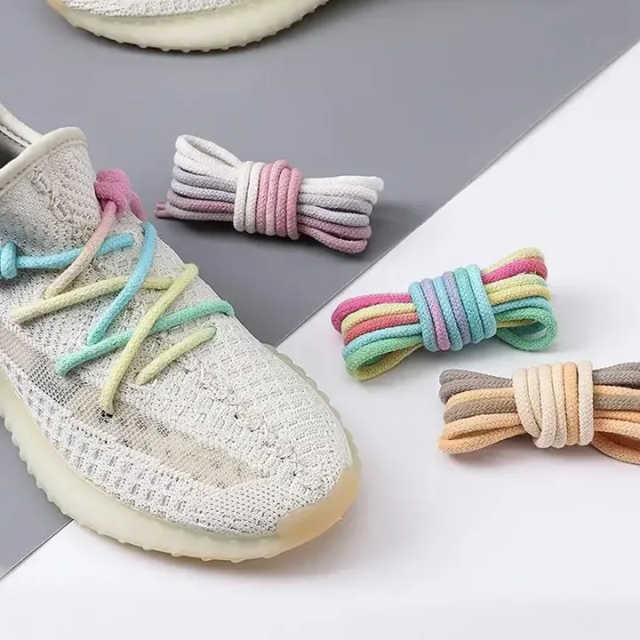Round Linen Cotton Shoelaces Rubber Band for Shoes for Sneakers ...