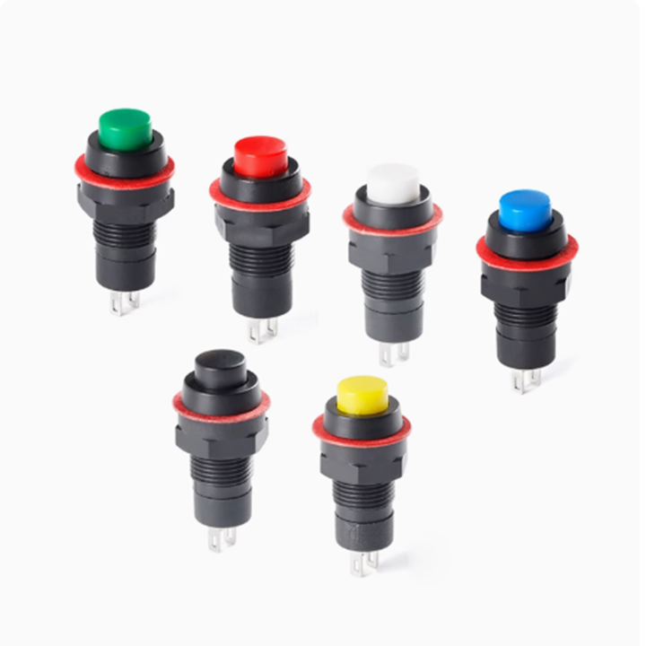 6pcs DS-211 DS-213 Push Button Switch 10mm Momentary / Self Locking Round Button Switch DS211 ...