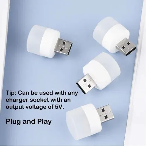 "Mini USB Plug-in LED Night Light Bulb, Flexible and Portable Ambient ...