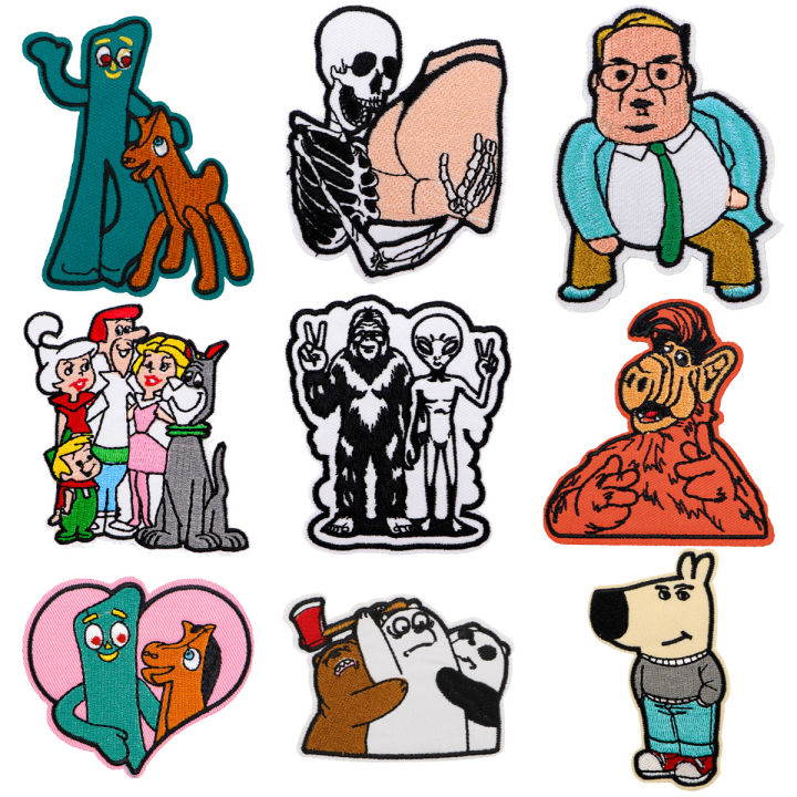 Funny Cartoon Family Embroidered Patches For Clothing DIY Badge ...