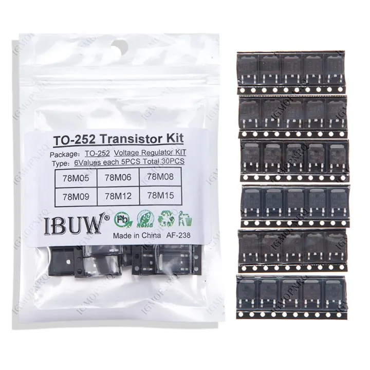6Kinds*5PCS=30PCS TO-252 Transistor Kit hjxrhgal 78M05 78M06 78M08 ...