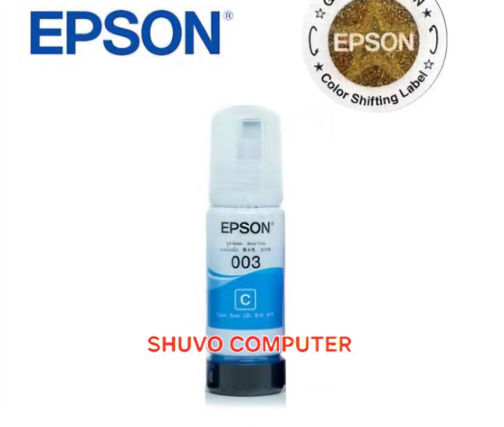 Epson 003 ink (Cyan) For L3110 L3210 L3150 L3250 L3118 L3119 printer ...