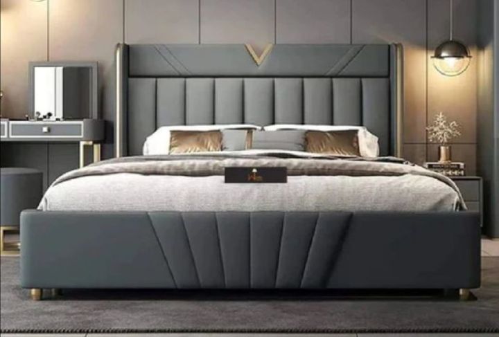 Quality made upholstery executive king size bed only | Daraz.pk