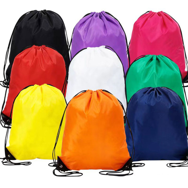 1pc Drawstring Backpack Bag with Reflective Strip String Backpack Cinch ...