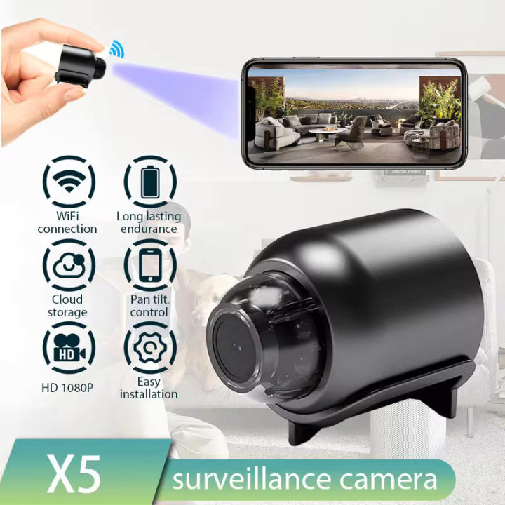 X5 Mini Camera Wireless 1080P Surveillance Security Video Card Cam ...