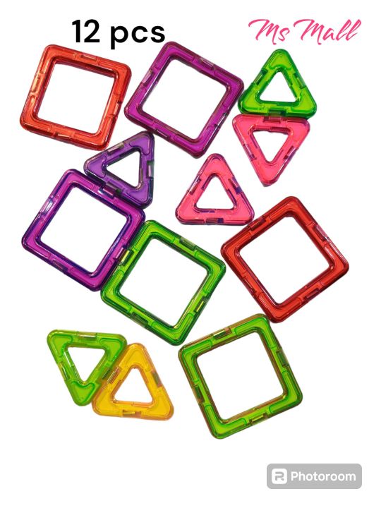 Magnetic Building Blocks 3+ Ages Square and Triangle 3D magnetic ...