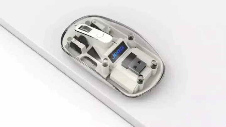 Transparent Wireless Rechargeable Mouse JEDEL WD131P Dual Mode ...