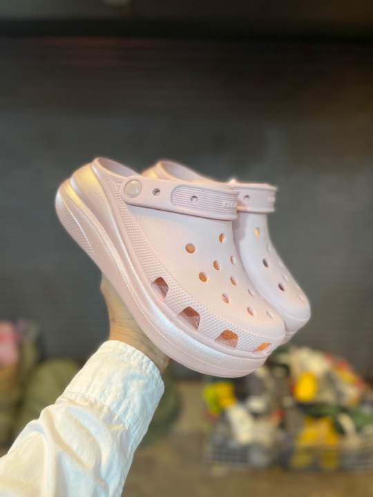 100% genuine rubber glitter pink special color Crocs shoes adult casual ...