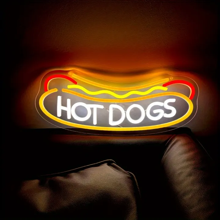 HOT DOGS Neon Signs for Wall Decor Neon Lights for HOT DOGS Shop Led ...