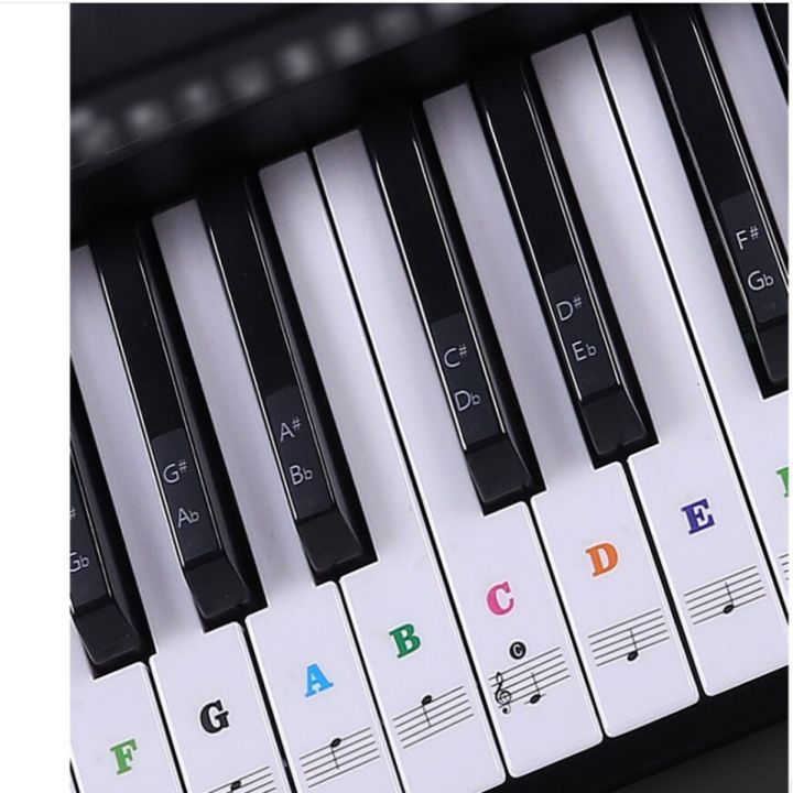 Colorful Transparent Piano Keyboard Stickers 88 Key Detachable Decal ...