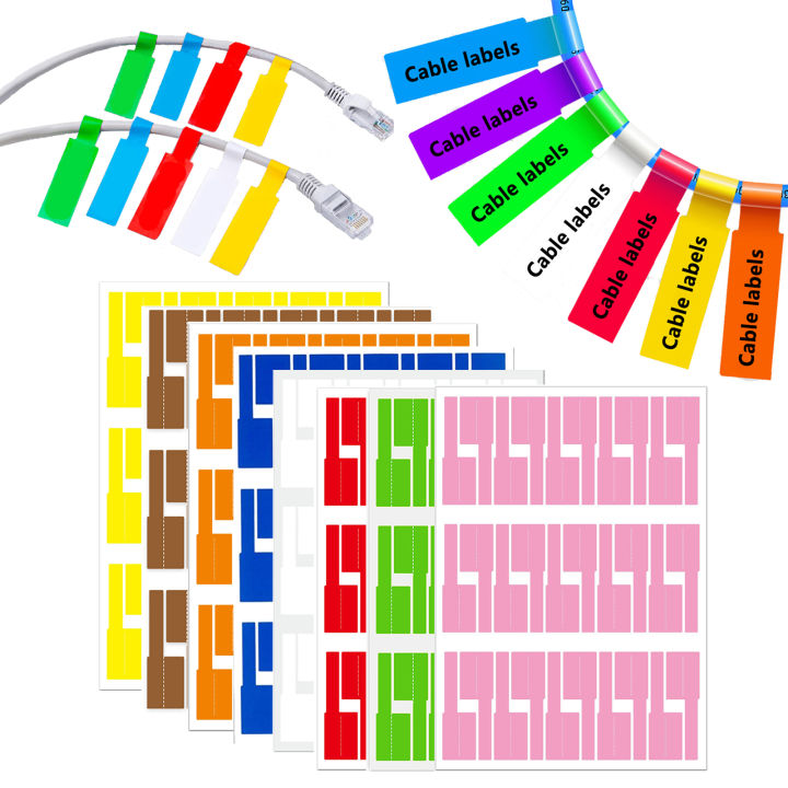 240 Pcs Cable Labels Tags for Cable Management Colorful Waterproof Cord ...