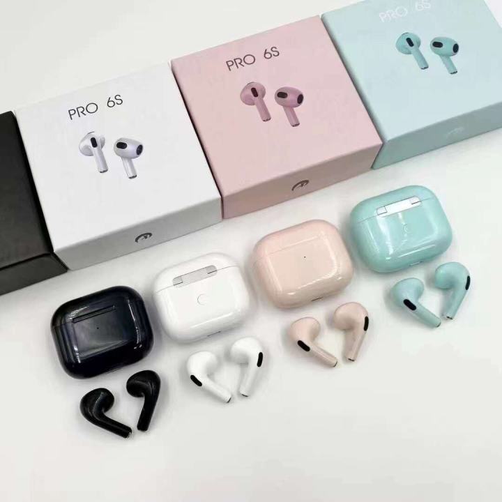 Pro6s newest wireless earphone pastel TWS wireless Bluetooth good sound good quality connect ...