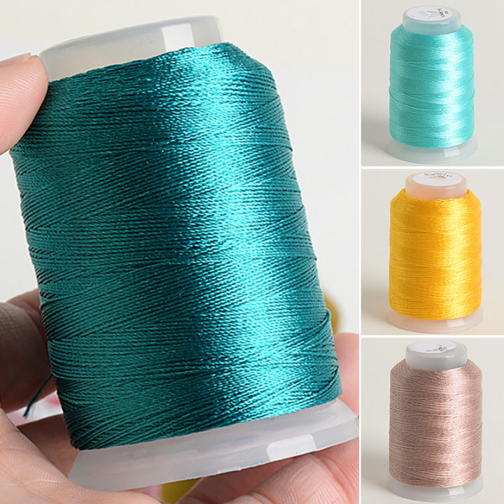 30g/Roll 350m Ice Silk Yarn Knitting Emboroidery Thread Crochet Line ...