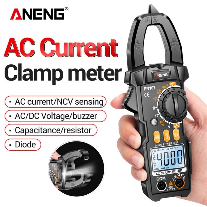 ANENG PN107 4000 Counts Digital Clamp Meter 600A AC Current Tester ...