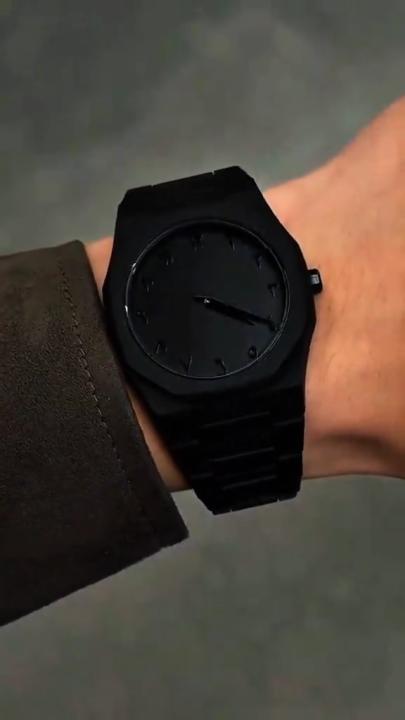 Black Arabic Aura Watch – Unisex Timepiece with Arabic Numerals, Matte ...