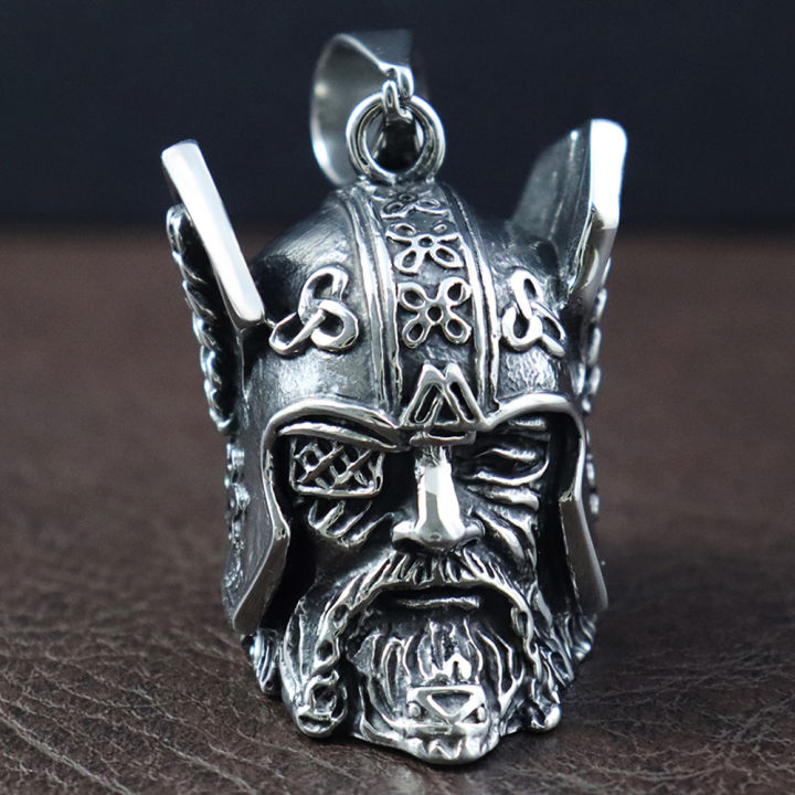 Vintage Design Viking Warrior Bell Pendant Motorcycle Wind Nordic Odin ...