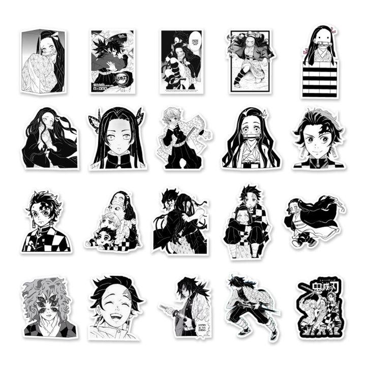 10/30/50pcs Anime Demon Slayer Kamado Tanjirou Stickers Cool Black and ...