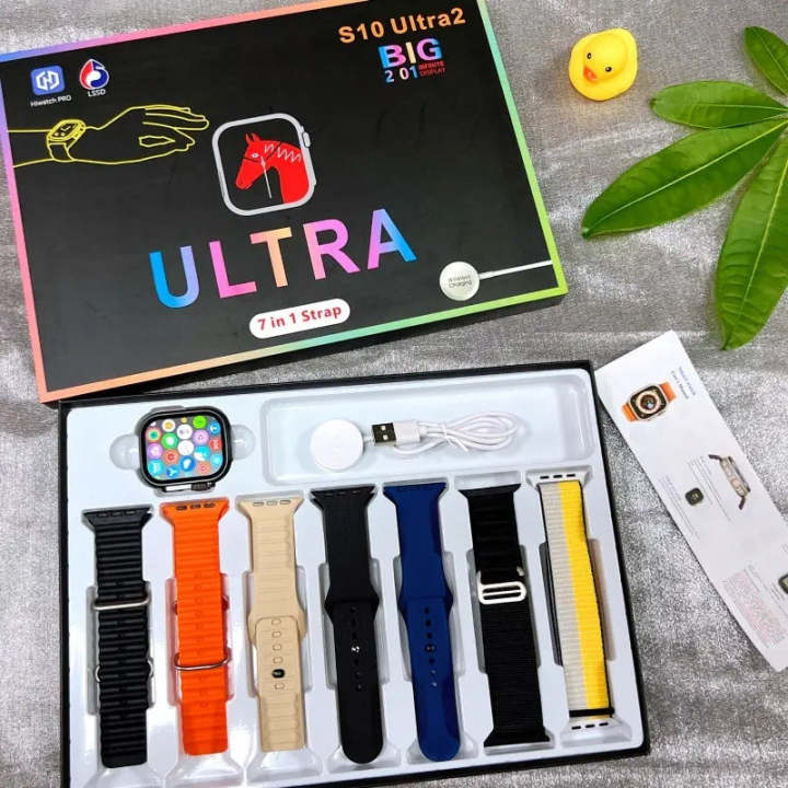 S10 ULTRA 2 SMARTWATCH 7 STRAPS | Daraz.pk