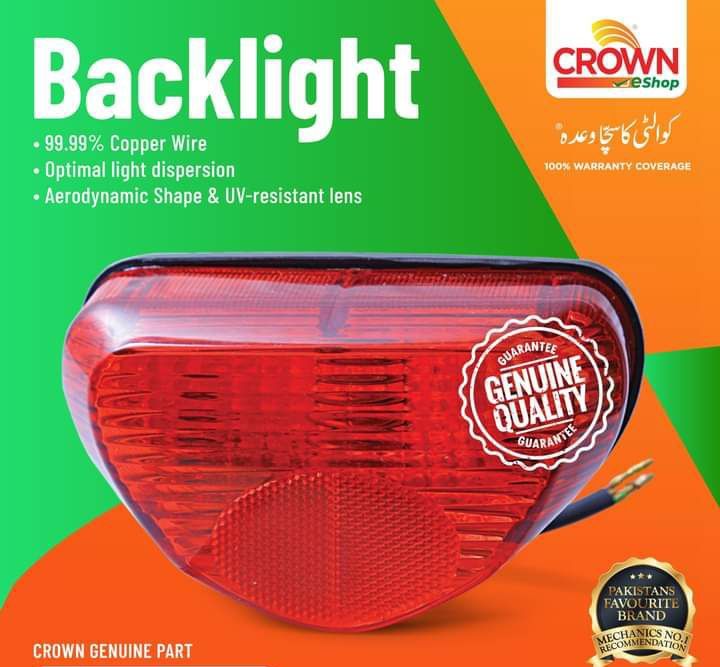 Crown Back Light Complete for 70cc Motorcycles | Daraz.pk