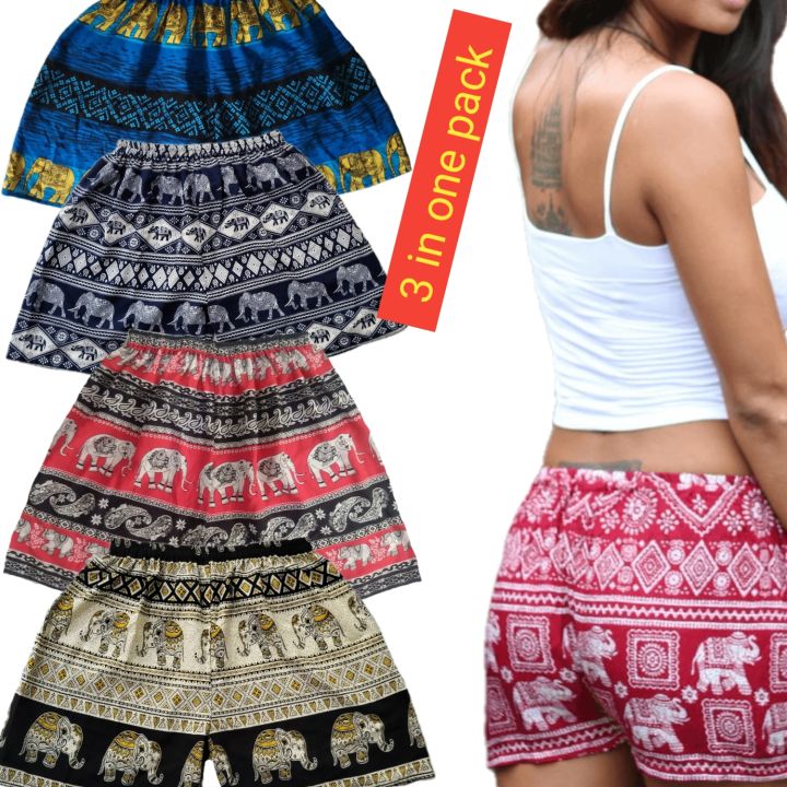 3 Piece Women's Mini Shorts Pack Casual and Comfortable Ladies' Shorts ...
