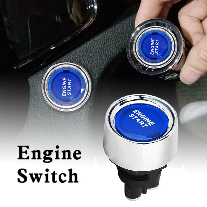 50A 12V/24V Multi-Functional Car Engine Start Push Button Keyless Switch Small Start Button ...