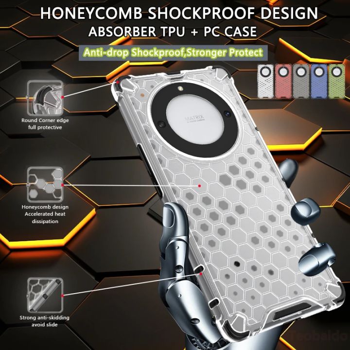 Honeycomb Pattern Armor HD Case for Honor X9A X9B X8A X8B X7A X7B X6A ...