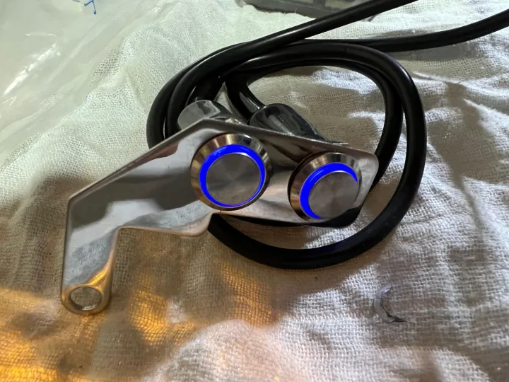 Universal Stainless Steel LED Motorcycle Switch – Single & Double Push ...