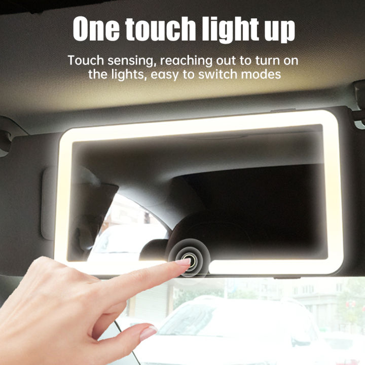 Car Interior Mirrors Sun Visor Plate LED HD Makeup Mirror for Girls ...