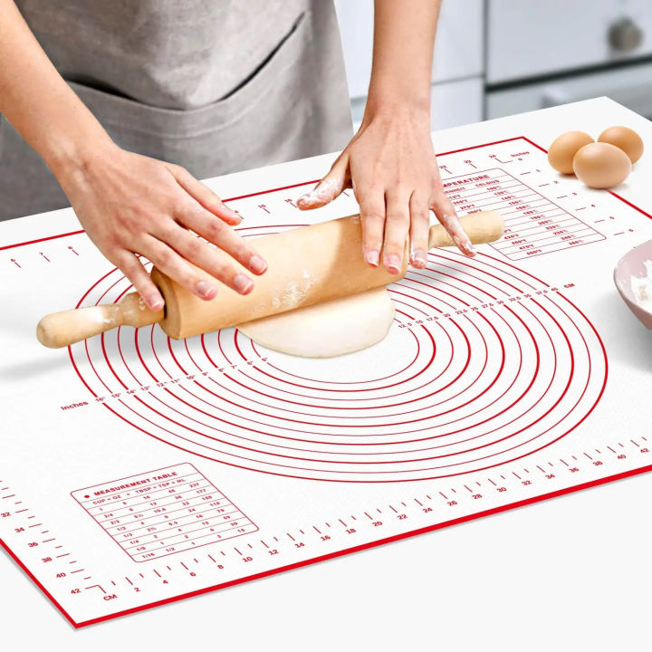Large Kneading Dough Mat Silicone Table Mats Pad Sheet Baking Mat Pizza ...