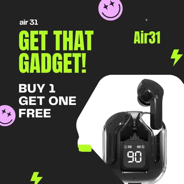 AIR 31 WIRELESS EARBUDS WITH POUCH BUY 1 GET ONE FREE | Daraz.pk