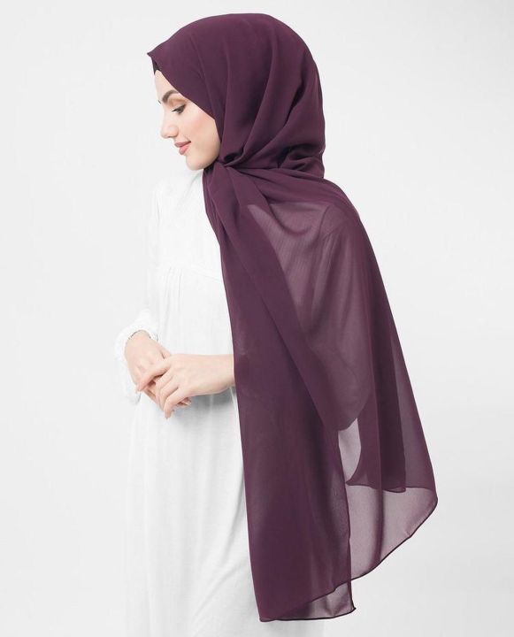 Georgette hijab| maroon hijab| stoller |scarf | Daraz.pk