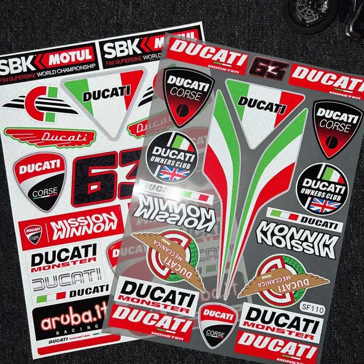 Motorcycle Sticker Waterproof Reflective Body Tank Sticker for Ducati ...