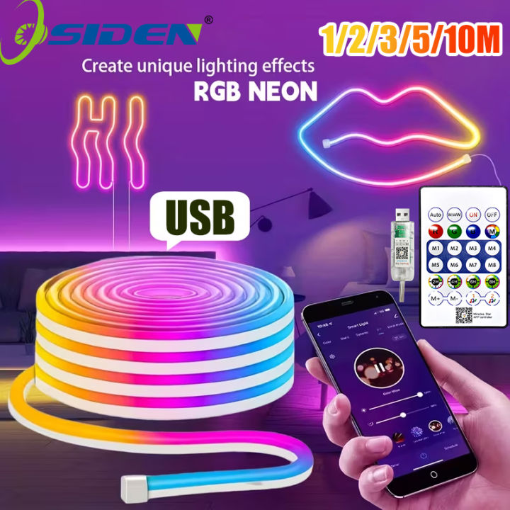 5v Smart RGB Neon Light Strip USB App/Remote Control Music Sync ...