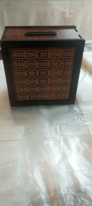 Umrah mini saving box | Cash Box in Wooden Gullak | Rupees Slot Box for ...