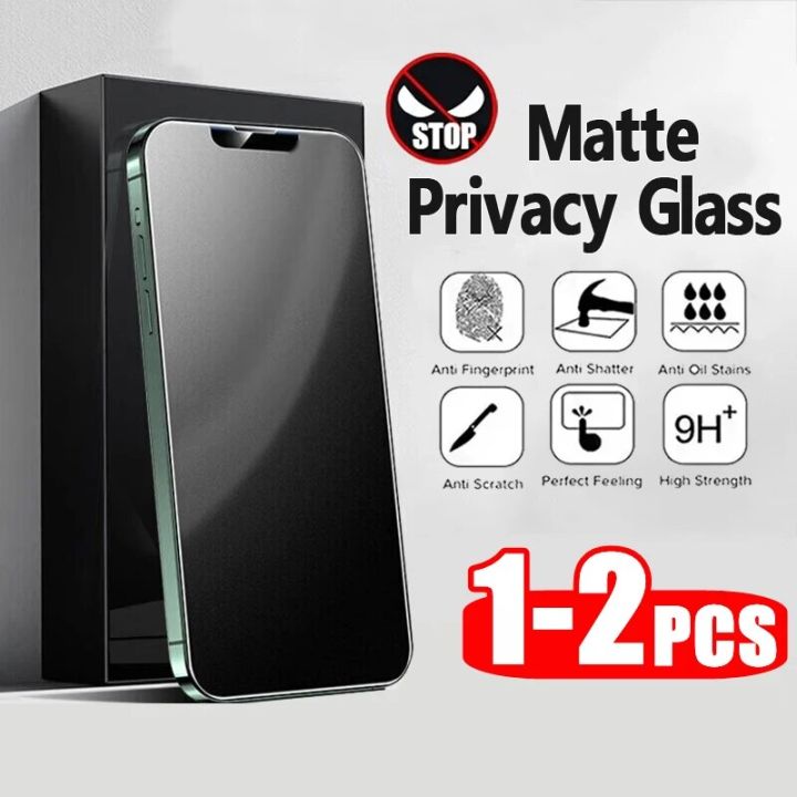 1/2Pcs Matte Privacy Anti-Peep Tempered Glass For iPhone 15 14 12 11 13 ...