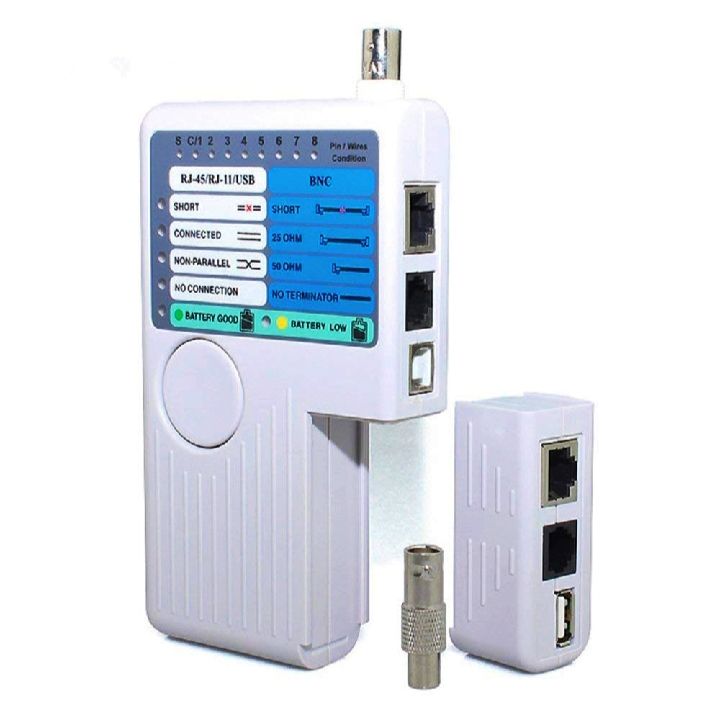 Remote Cable Tester Meter 4-in-1 Remote RJ11 RJ45 USB BNC LAN Network ...