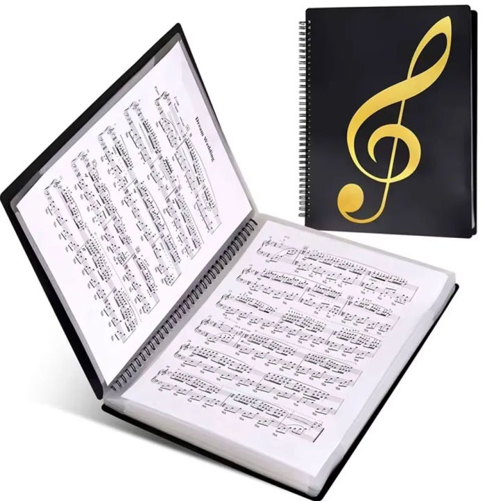 Flexible 40 Pages Piano Music Score Folder A4 Music Book Clip Sheet ...