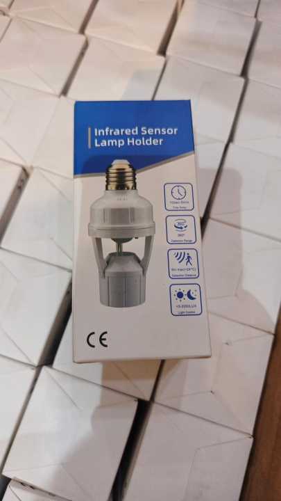 Motion Sensor Bulb Holder Light Socket, Screw Light Bulb 360° Holder ...