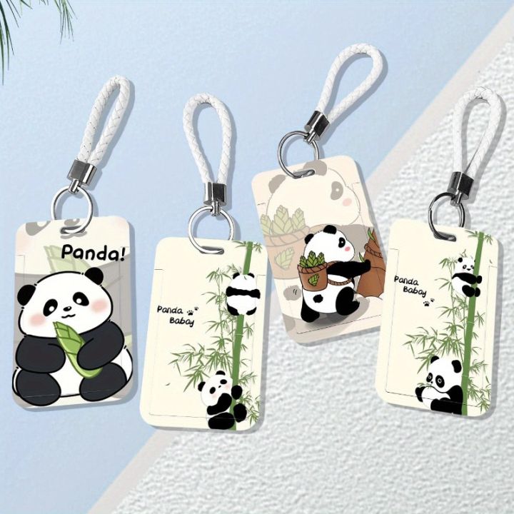 Cute Panda Card Holders Student ID Card Protective Cover Cases Student ...