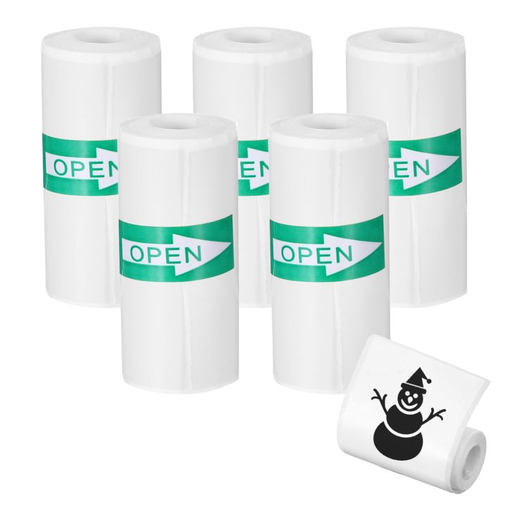 Thermal Printer Paper,57*25 White Mini Printer Sticker Paper, Self ...