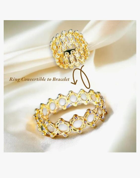 new 1 caried gold 2 in 1 Kara +ring for girls best quality 100% | Daraz.pk